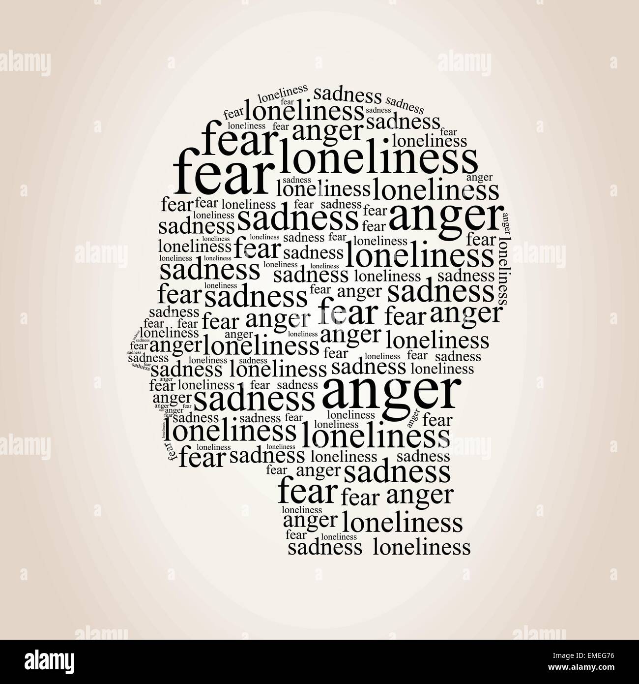 Head with words hi-res stock photography and images - Alamy
