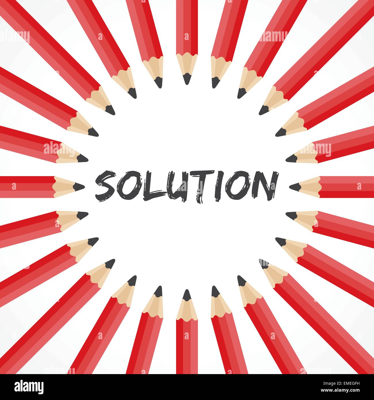 Solution word with pencil background stock vector Stock Vector Image ...