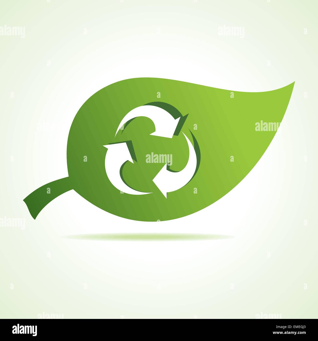 Recycle icon at leaf stock vector Stock Vector Image & Art - Alamy