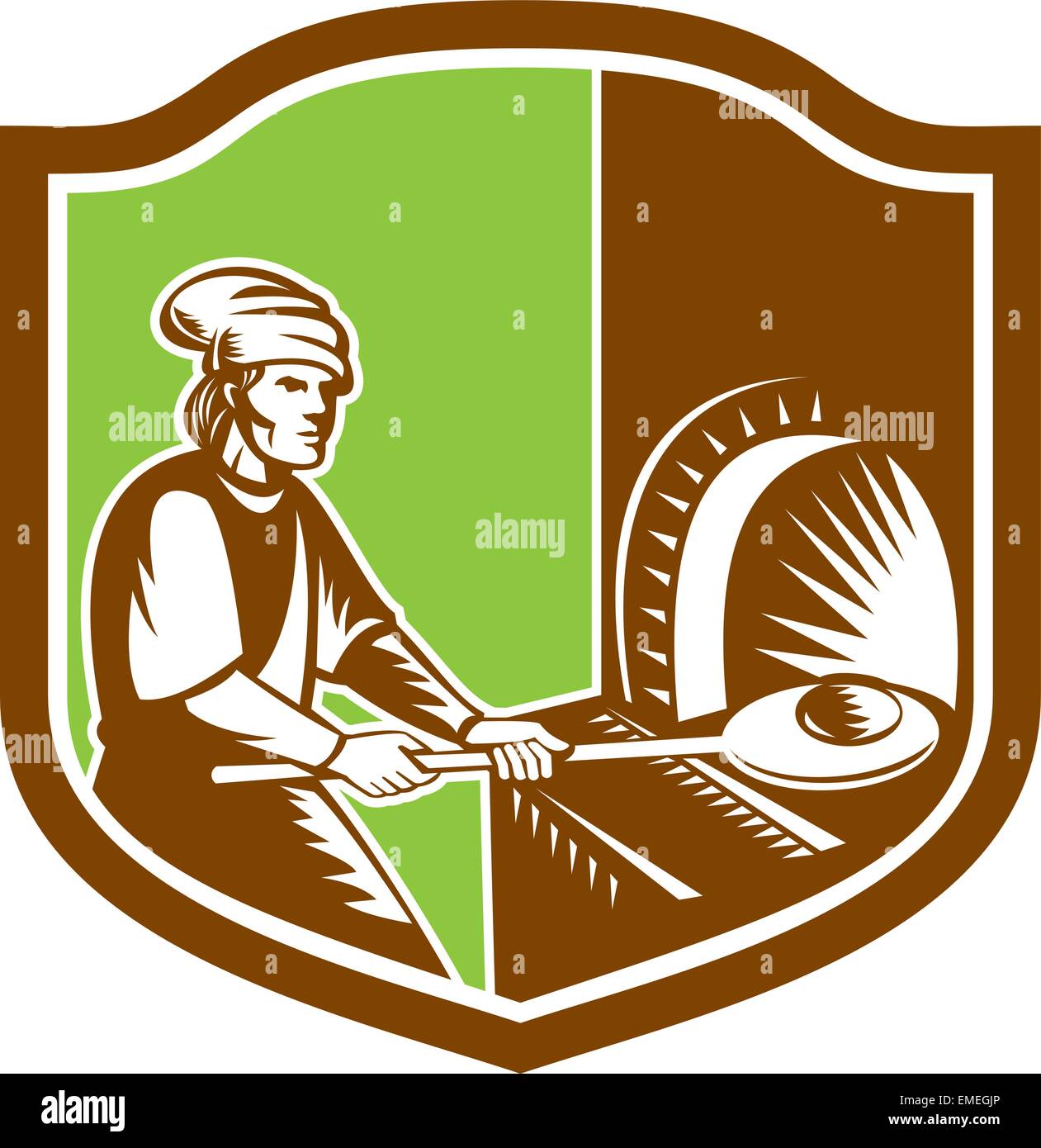 Baker Peel Bread Pan Shield Retro Stock Vector Image & Art - Alamy