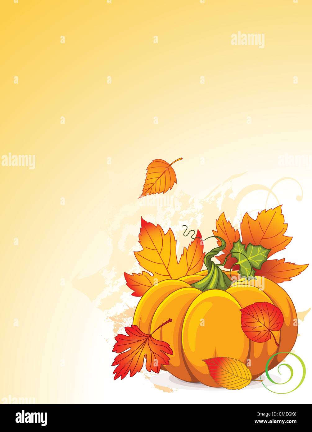 Pumpkin autumn leaves Stock Vector Images - Alamy