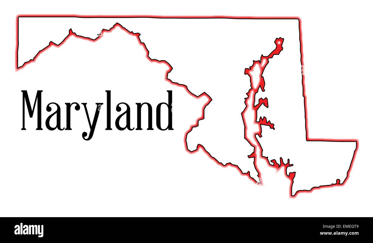 Maryland state map isolated Stock Vector Images - Alamy