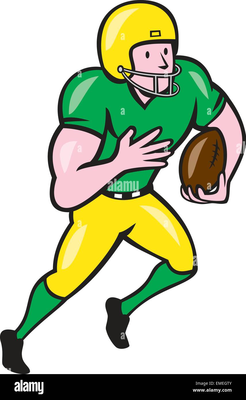 Cartoon American Football Player Running