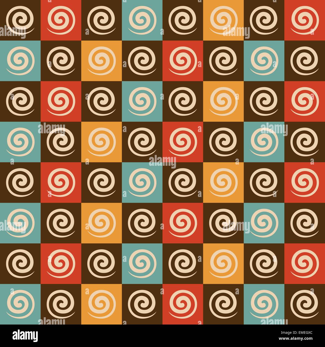 Retro spiral and square pattern background stock vector Stock Vector ...
