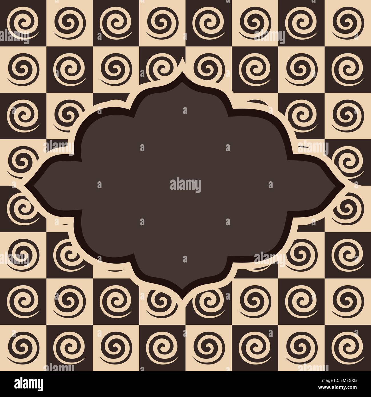 Retro spiral and square pattern vintage stock vector Stock Vector Image ...