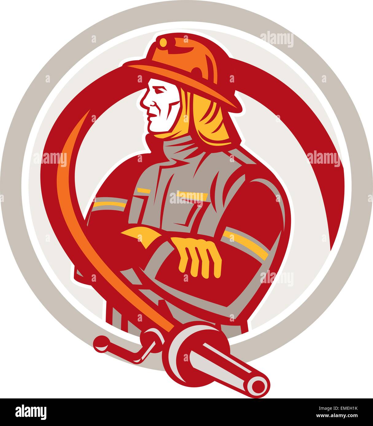Fireman side view Stock Vector Images - Alamy