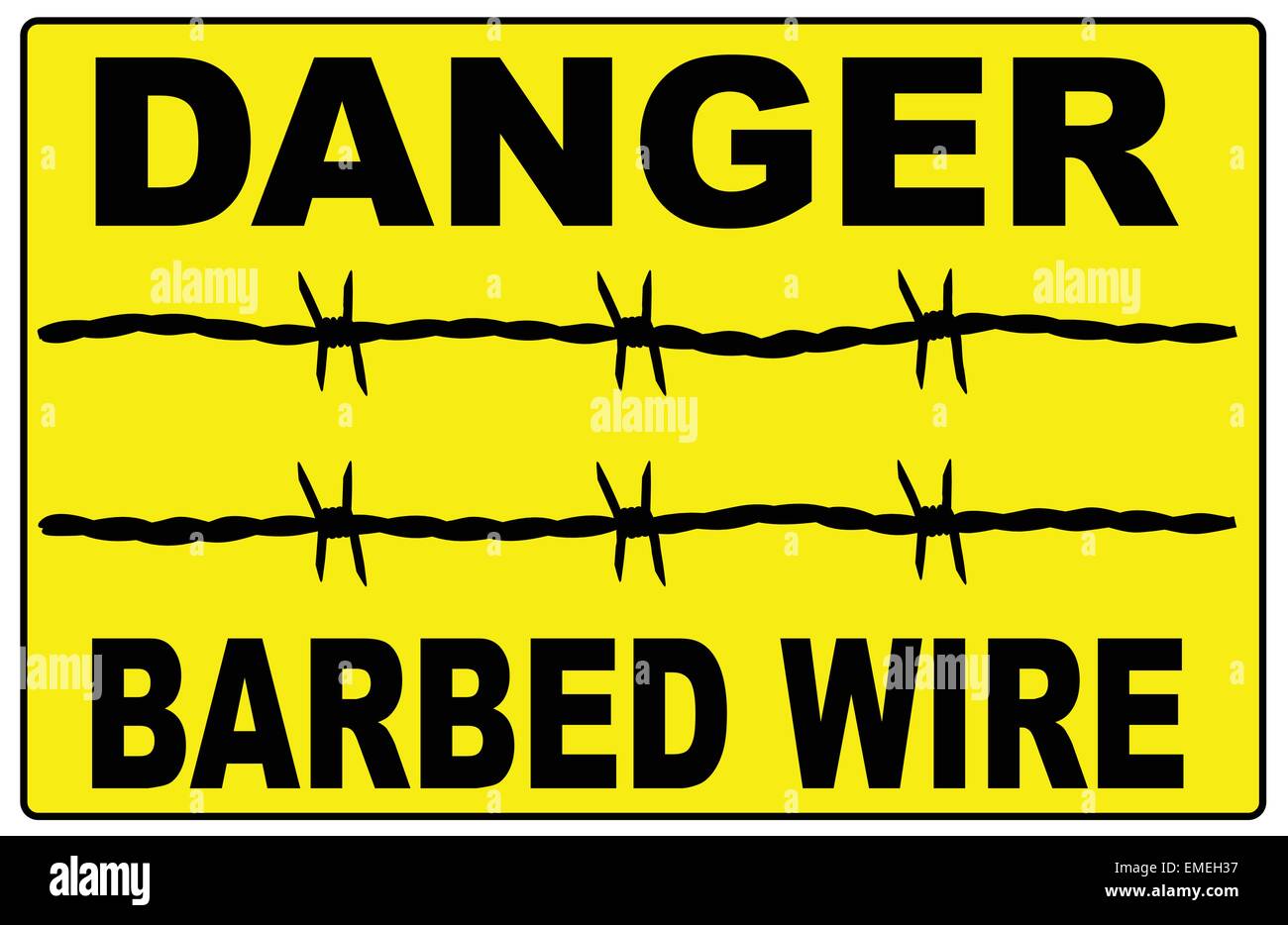 Barbed Wire Warning Sign Stock Vector Image & Art - Alamy
