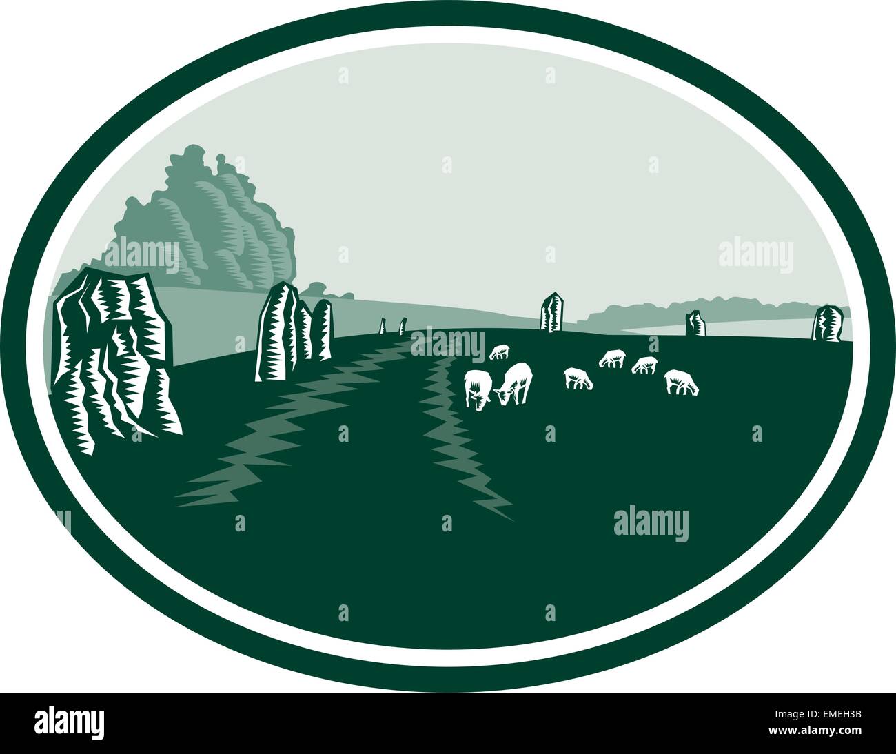 Stone circle avebury Stock Vector Images - Alamy