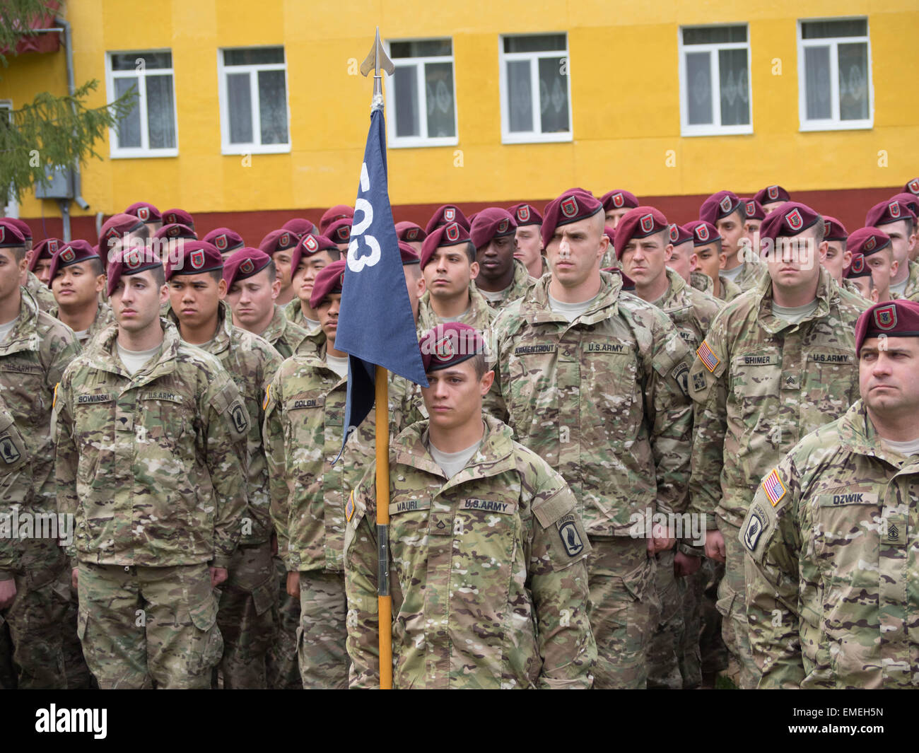 Lviv Region, Ukraine. 20th April, 2015. military airborne brigade ...