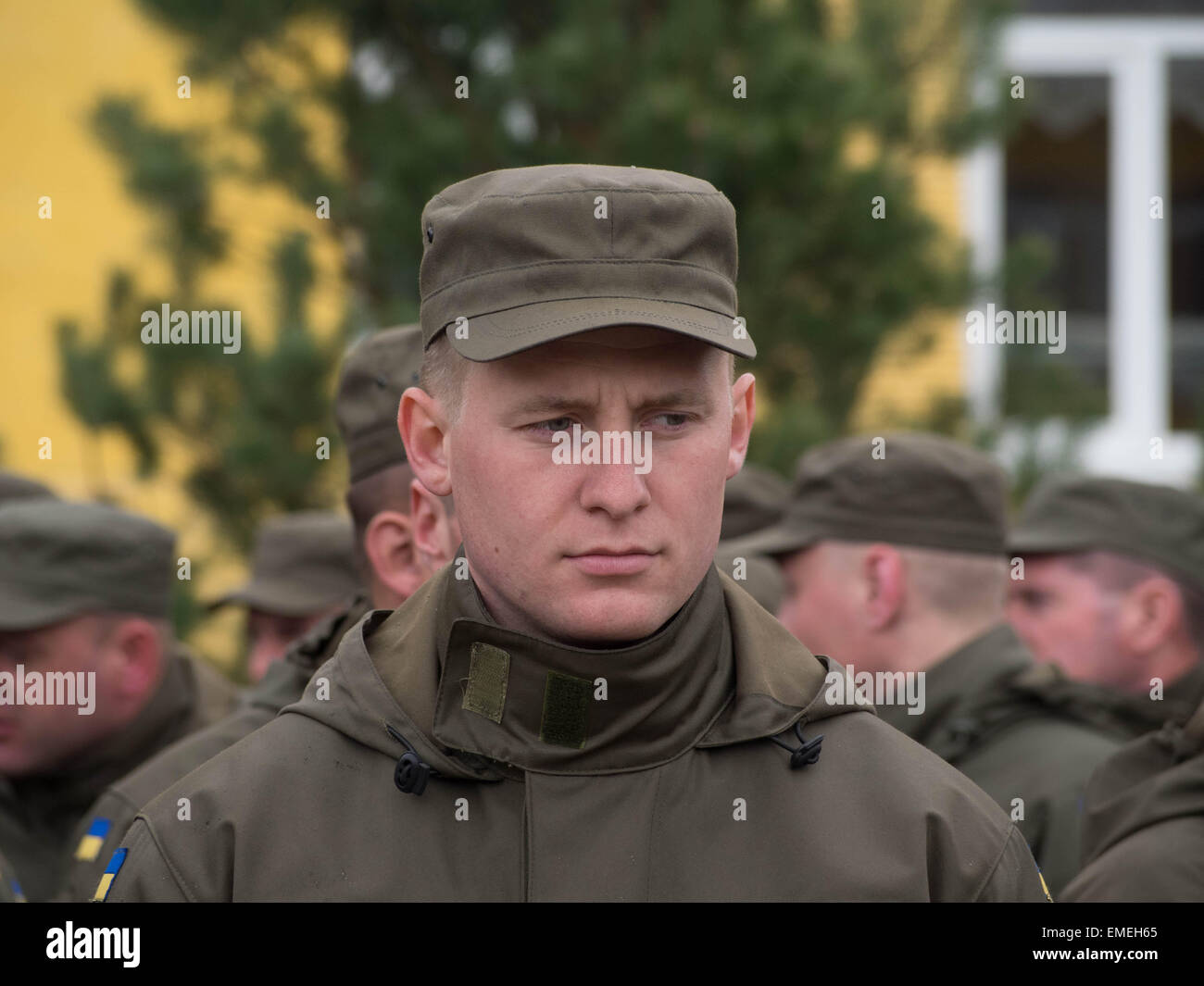 Lviv Region, Ukraine. 20th April, 2015. military airborne brigade ...