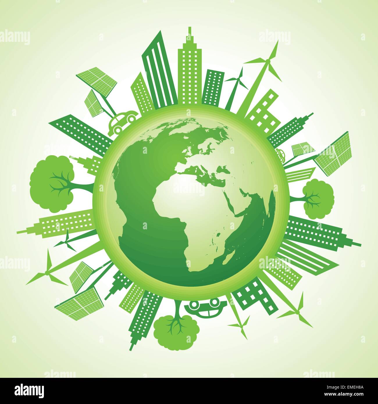 Concept sustainability green energy Stock Vector Images - Alamy
