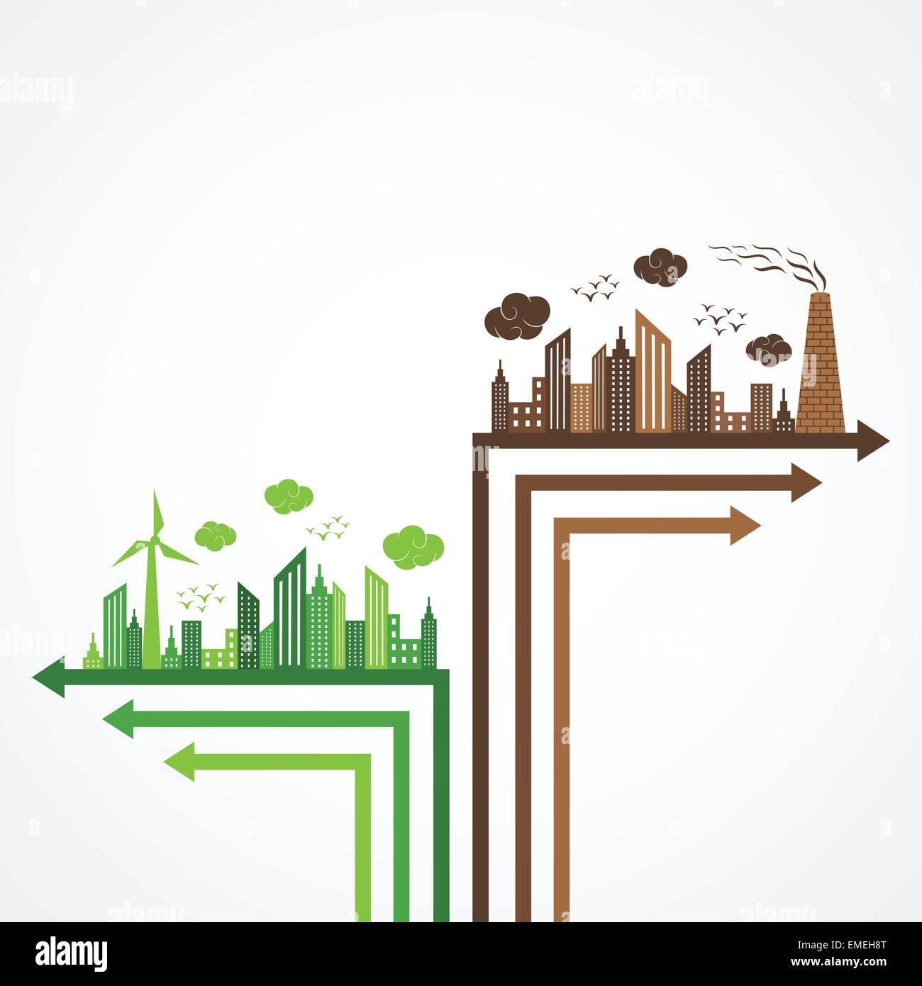 Ecology and pollution concept with brain Stock Vector Image & Art - Alamy