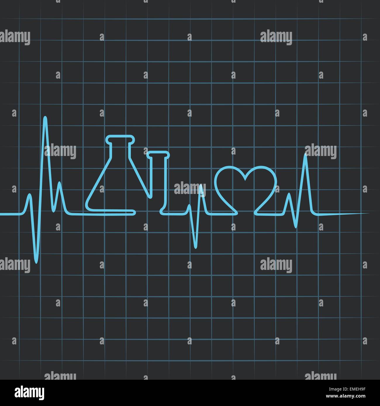 Heartbeat make testtube and heart symbol Stock Vector Image & Art - Alamy