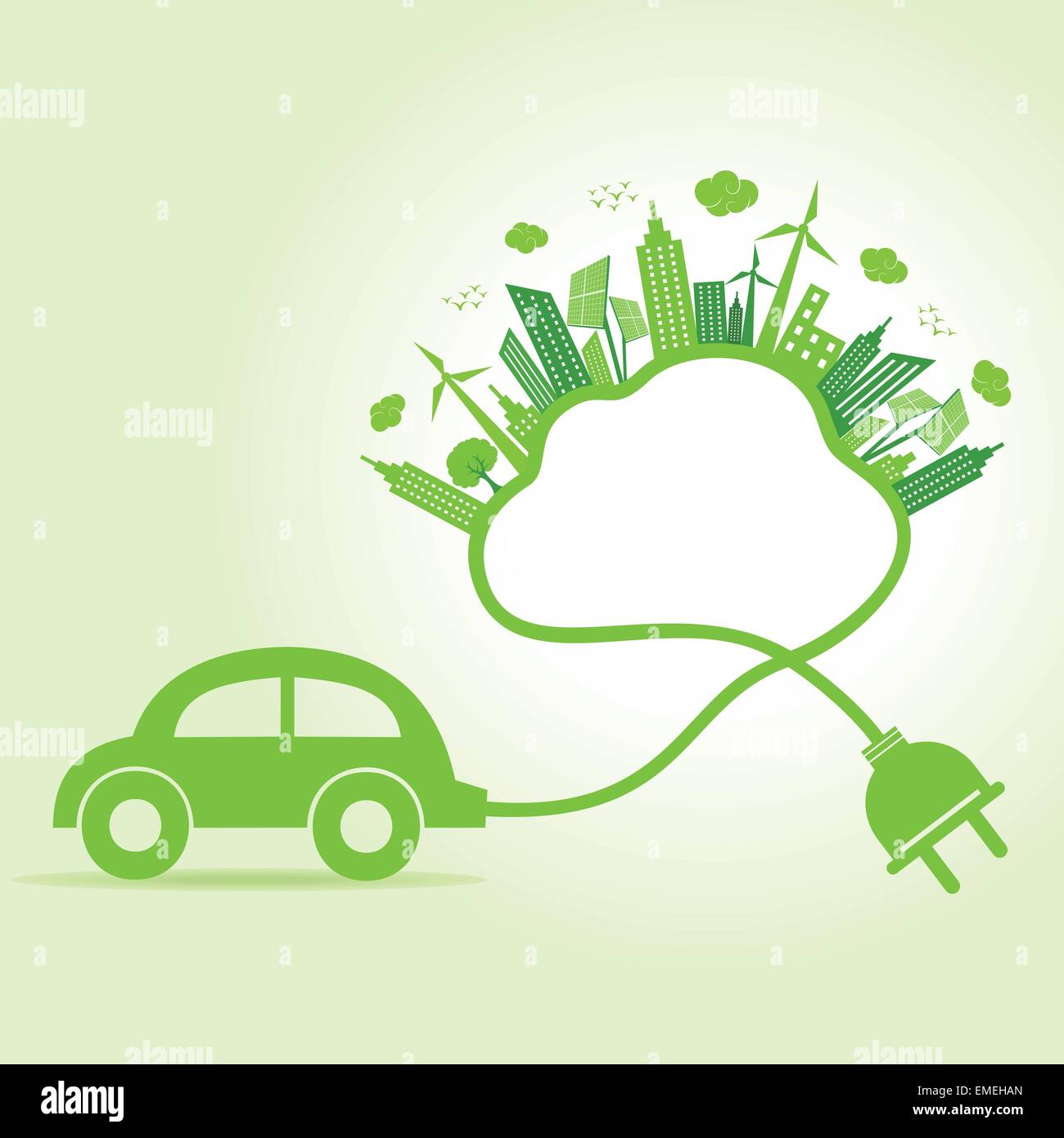 Ecology car house Stock Vector Images - Alamy