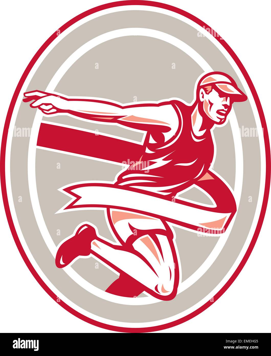 Runner Finish Line Vector