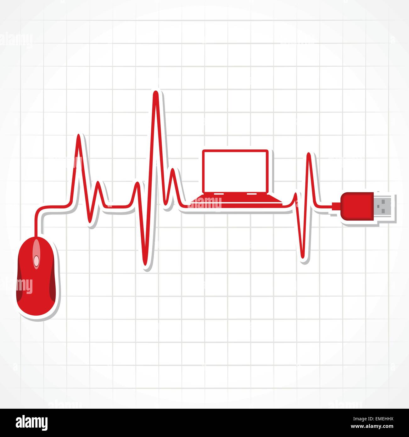 heartbeat with mouse and laptop stock vector Stock Vector Image & Art ...