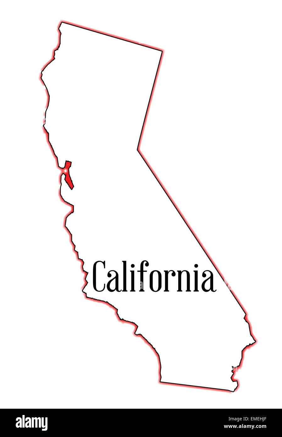 California map outline hi-res stock photography and images - Alamy