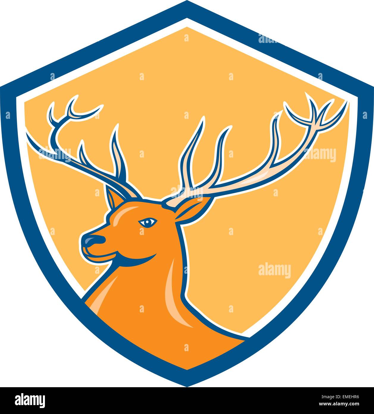 Red Stag Deer Head Shield Cartoon Stock Vector Image & Art - Alamy