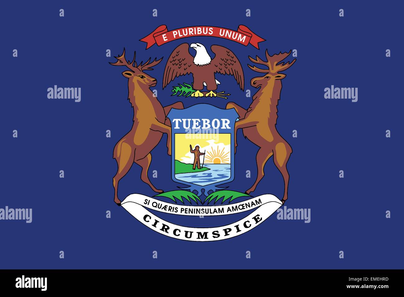 Michigan State Flag Stock Vector Image & Art - Alamy