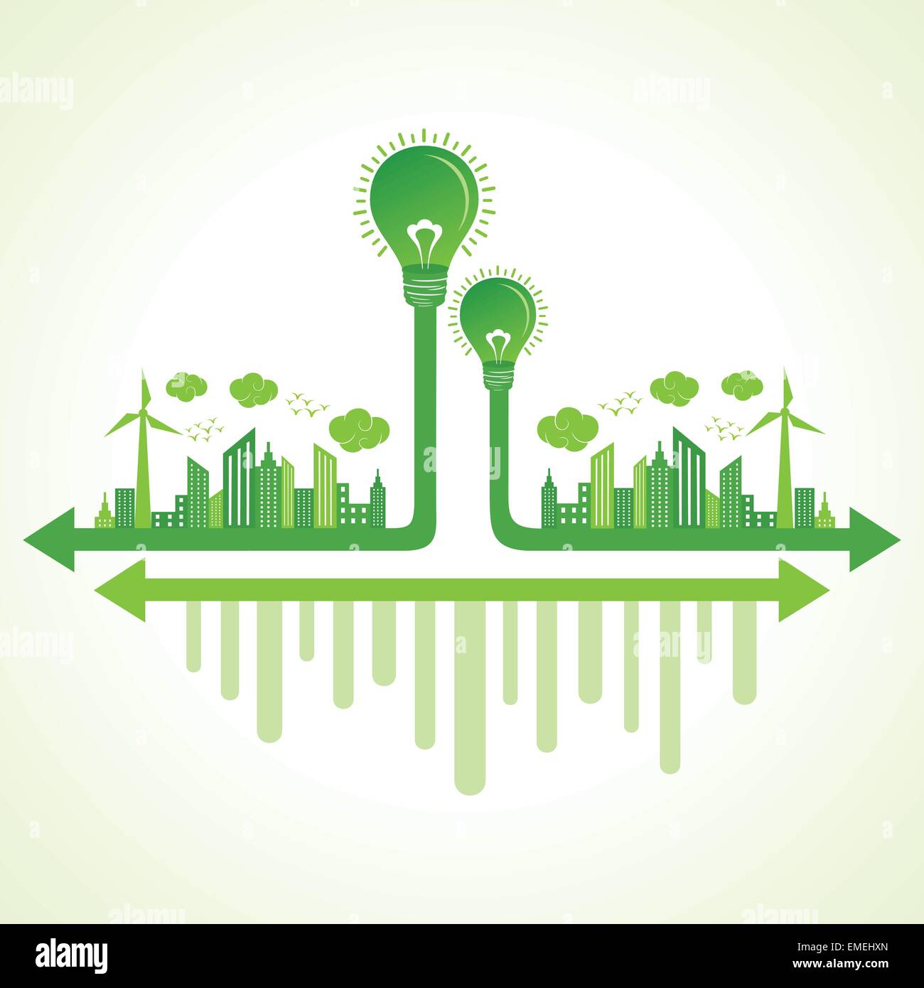 Ecology concept with eco bulb - vector illustration Stock Vector Image ...