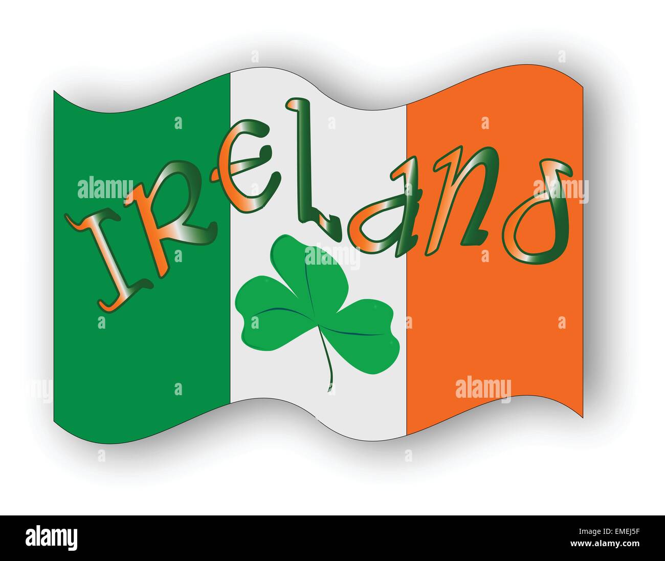 Irish flag four leaf clover Stock Vector Images - Alamy