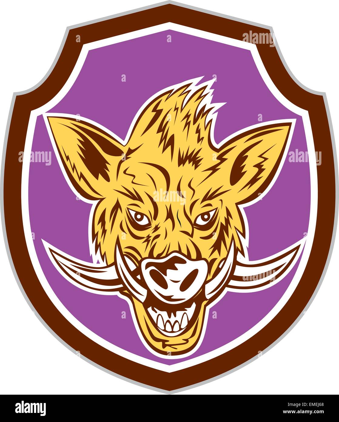 Wild Boar Razorback Head Shield Retro Stock Vector Image & Art - Alamy