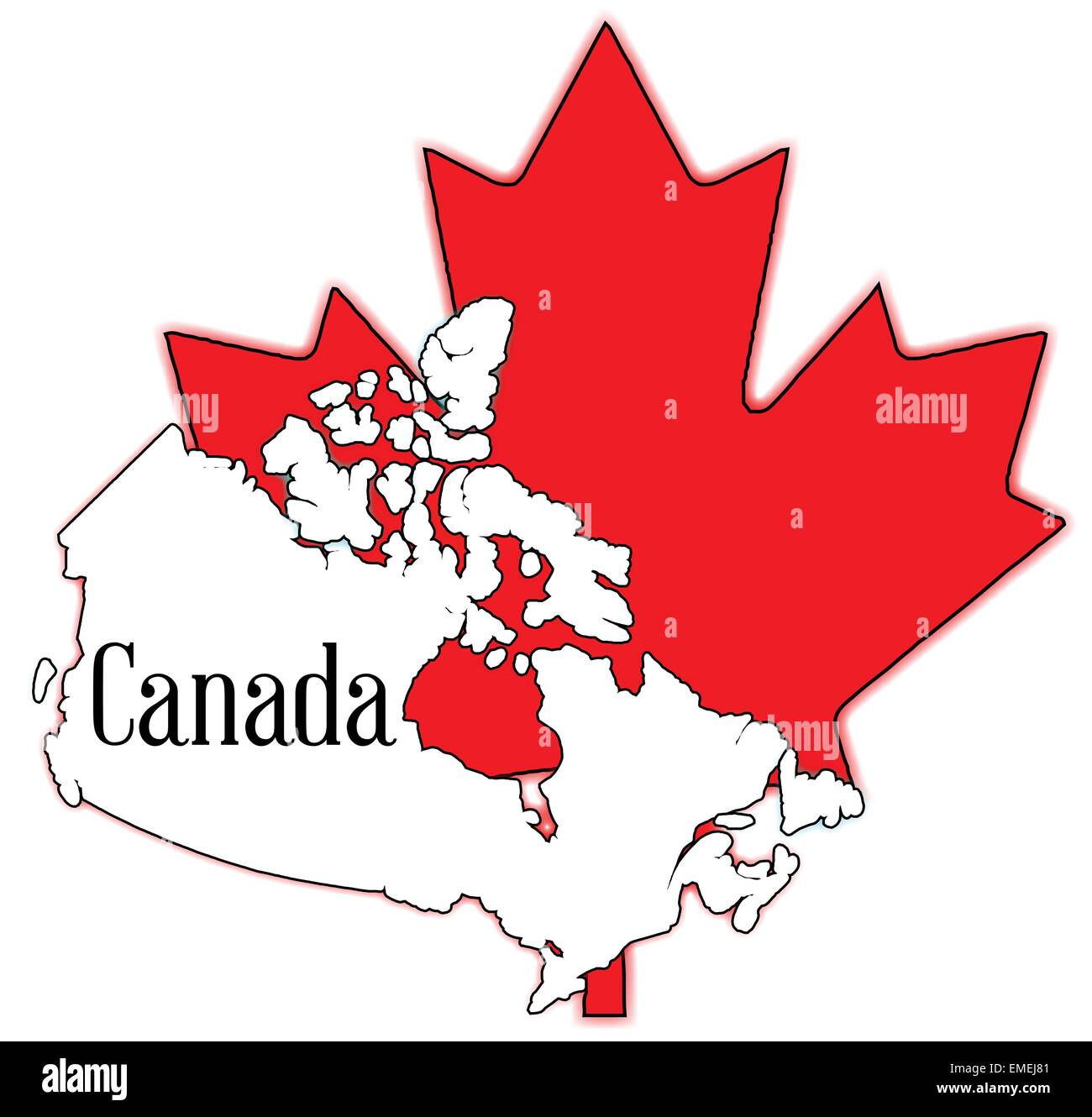 Canada map white maple hi-res stock photography and images - Alamy