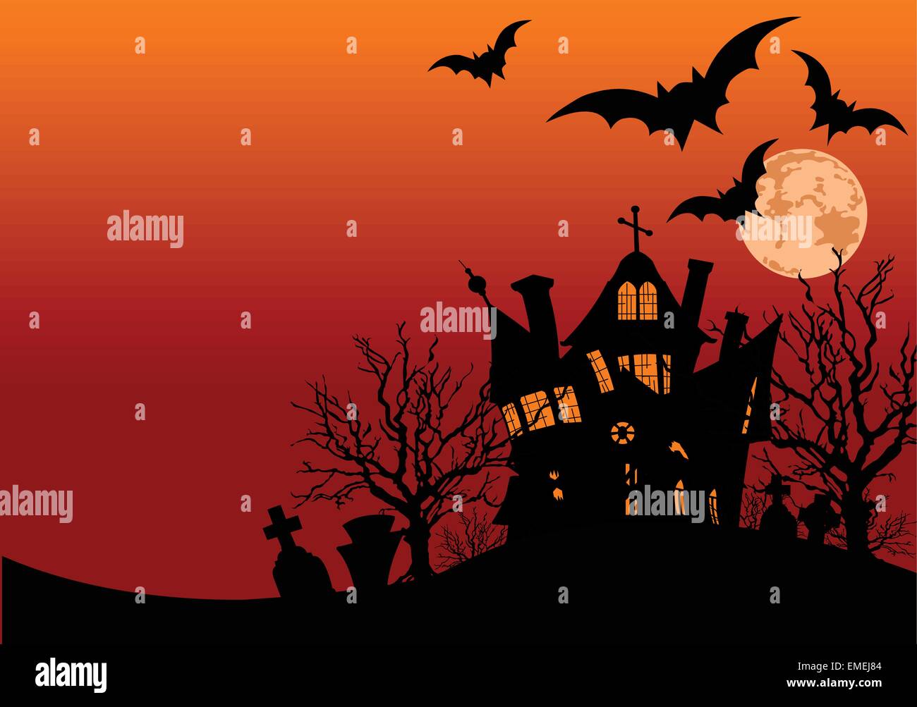 Haunted halloween house creepy Stock Vector Images - Alamy