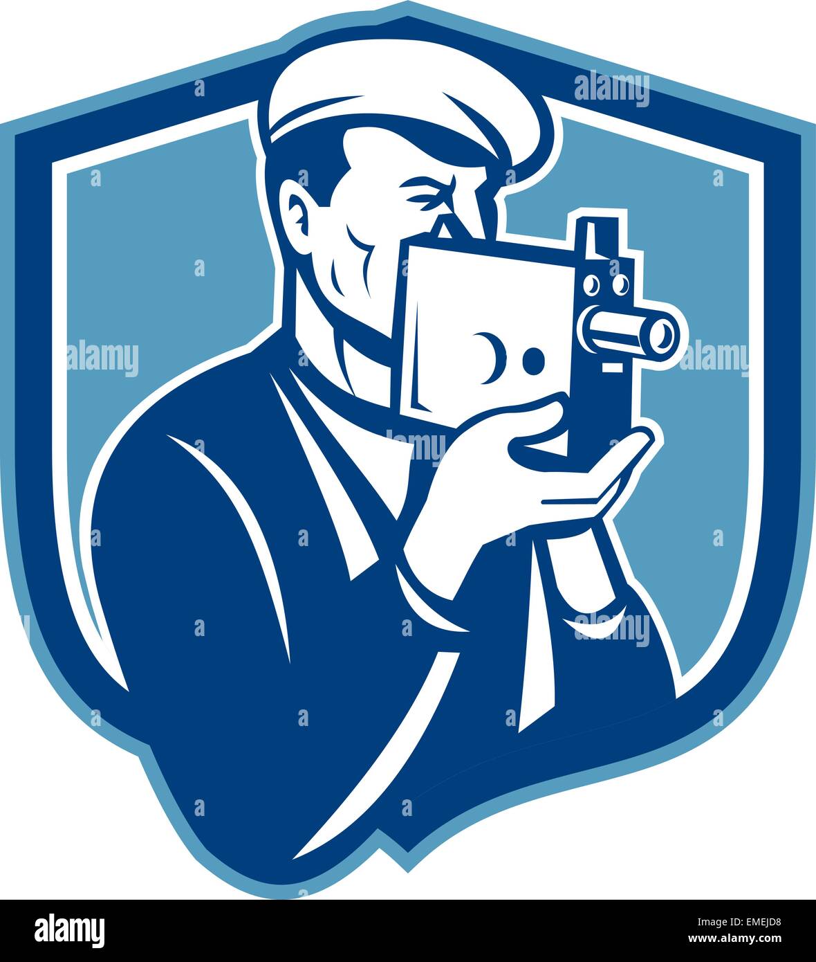 Cameraman Vintage Video Camera Shield Retro Stock Vector Image & Art ...