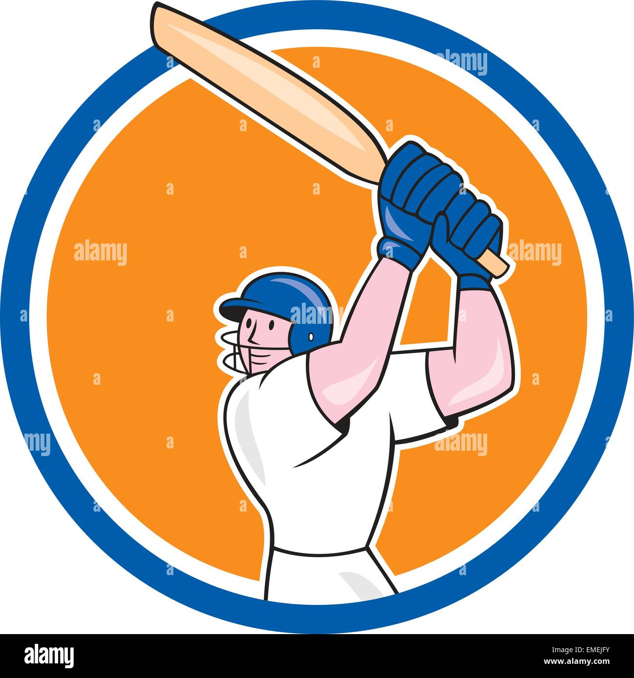 Cricket Player Batsman Batting Circle Cartoon Stock Vector Image & Art ...