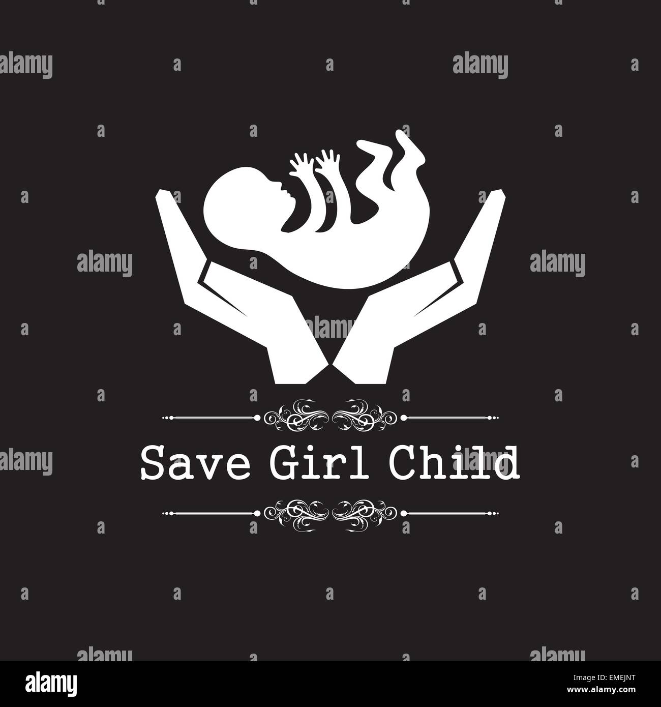 save girl child concept stock vector Stock Vector Image & Art - Alamy