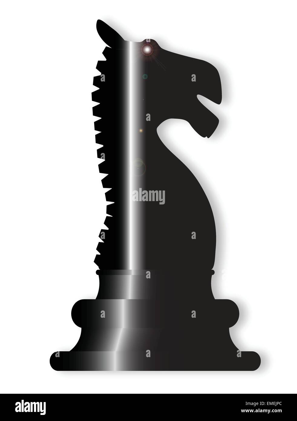 White chess knight isolated Stock Vector Images - Alamy