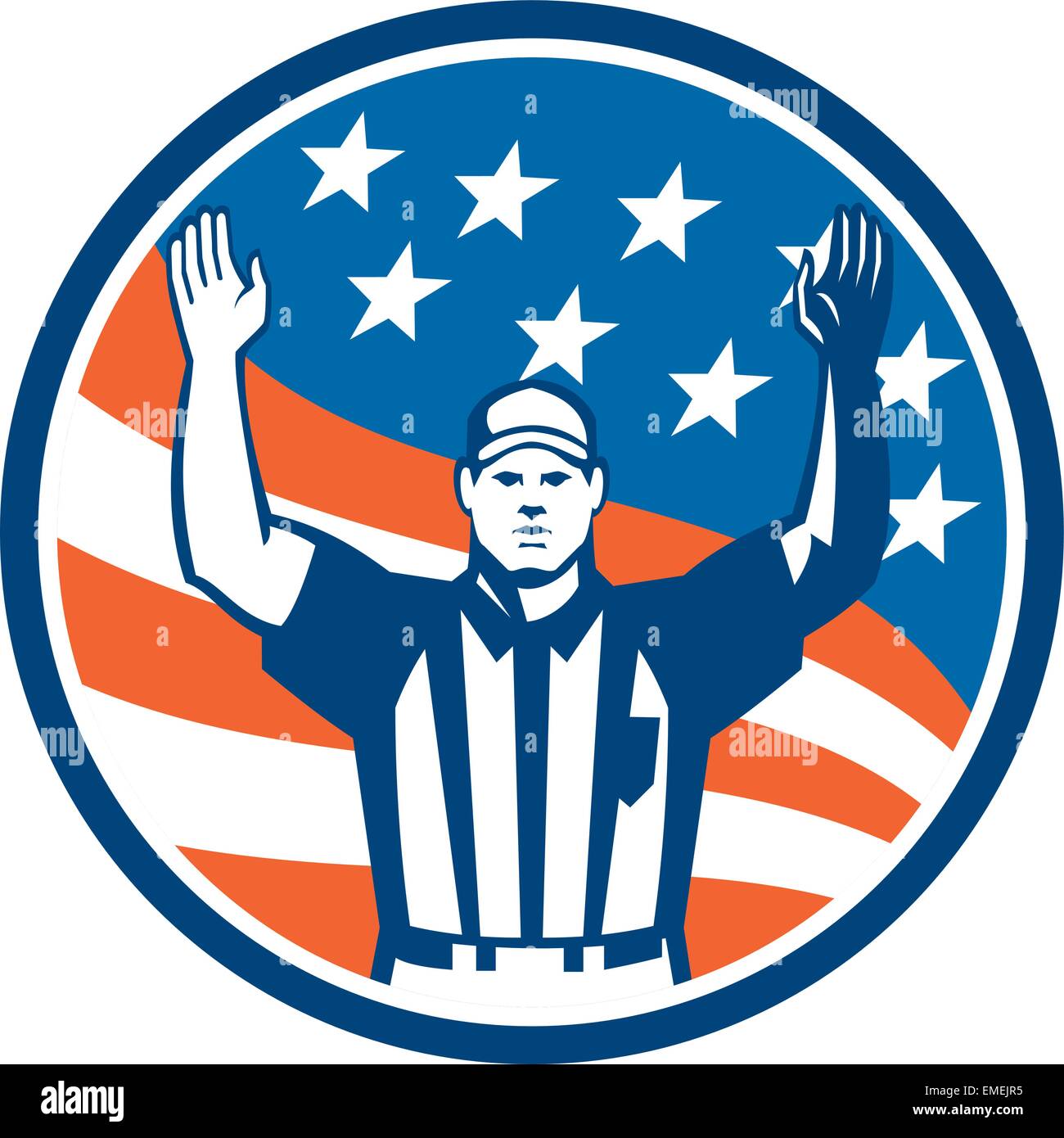 American Football Official Referee Touchdown Stock Vector Image & Art ...