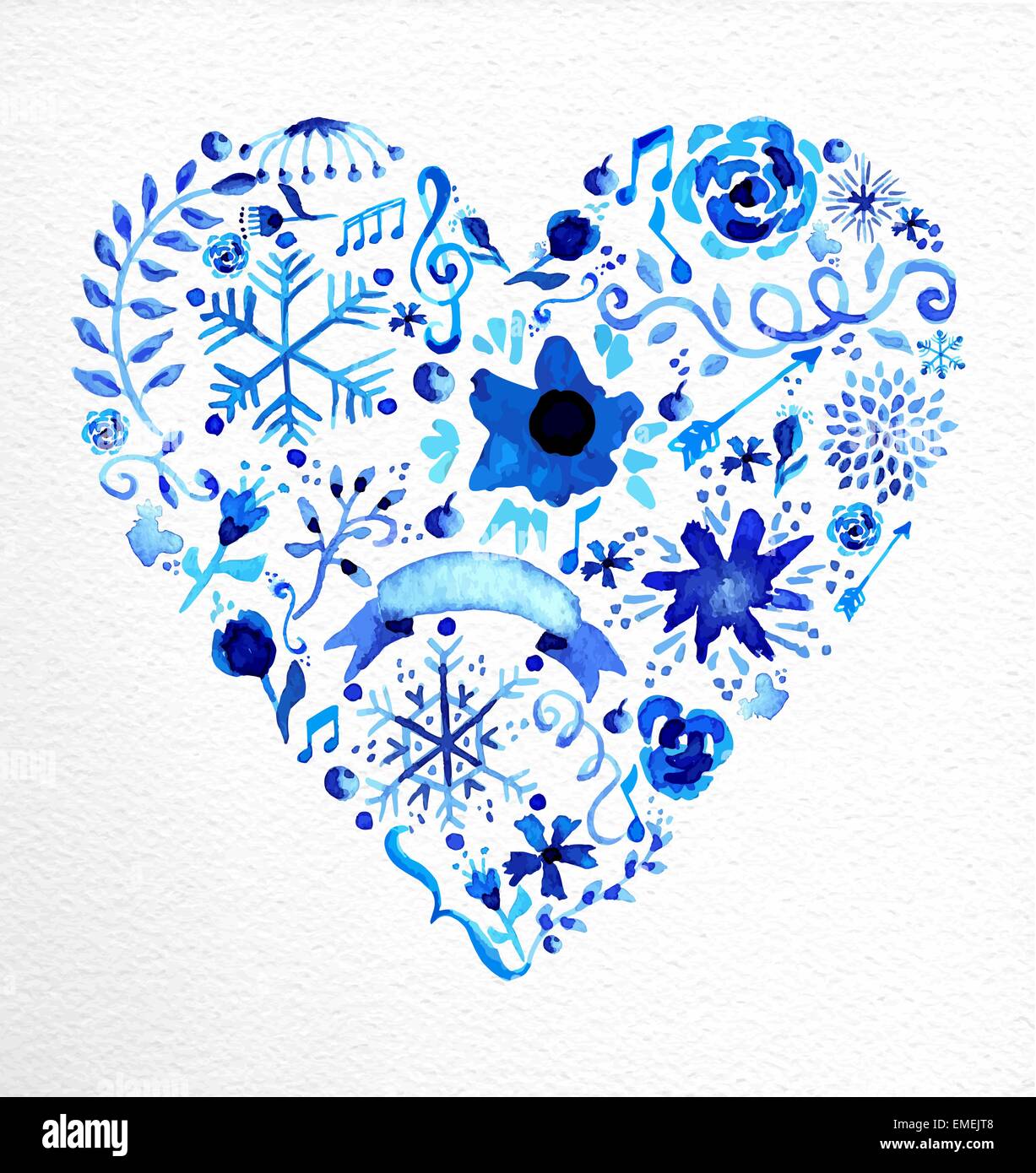 Watercolor heart vector Stock Vector Images - Alamy