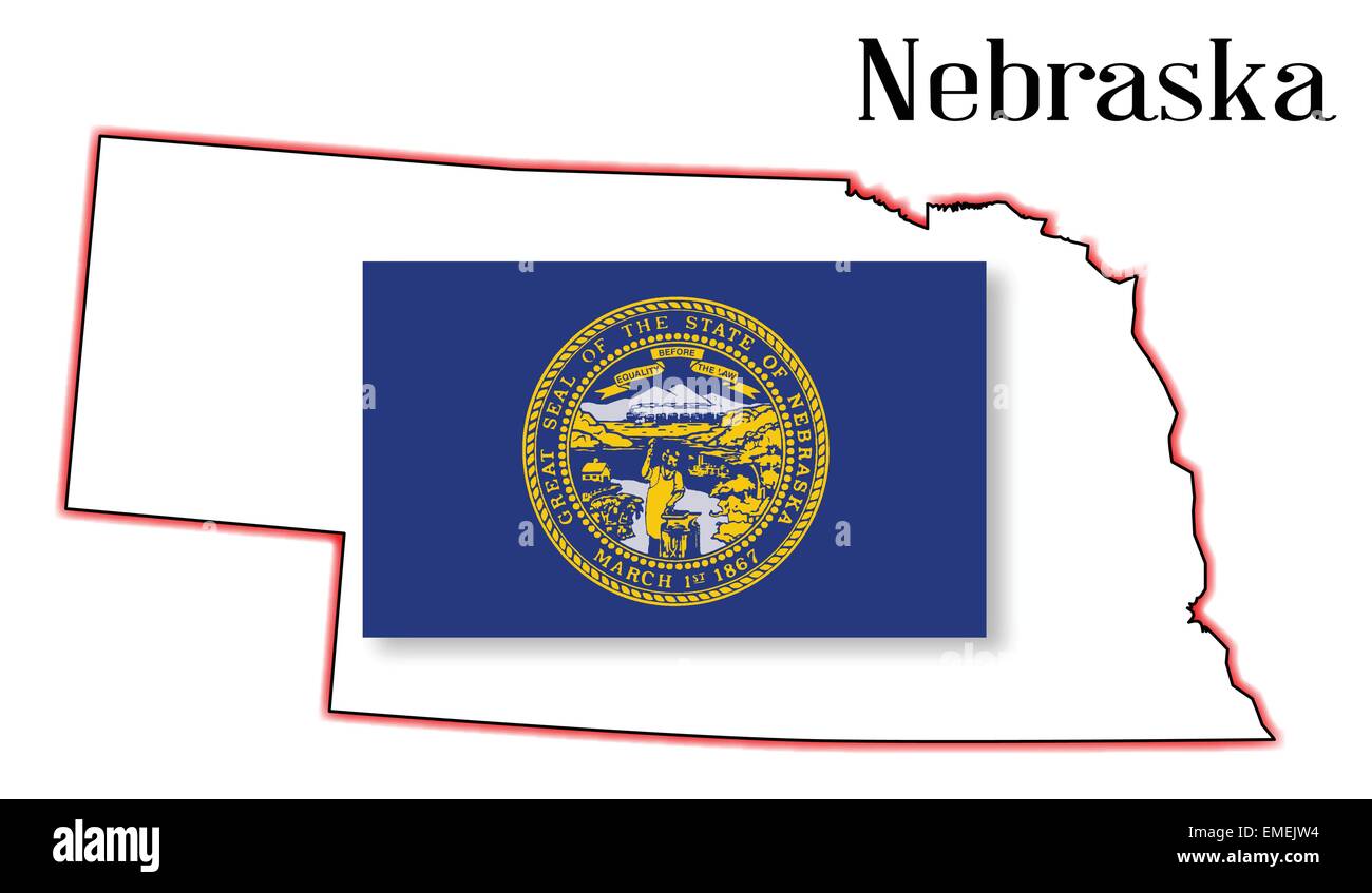 Nebraska map outline state Stock Vector Images - Alamy