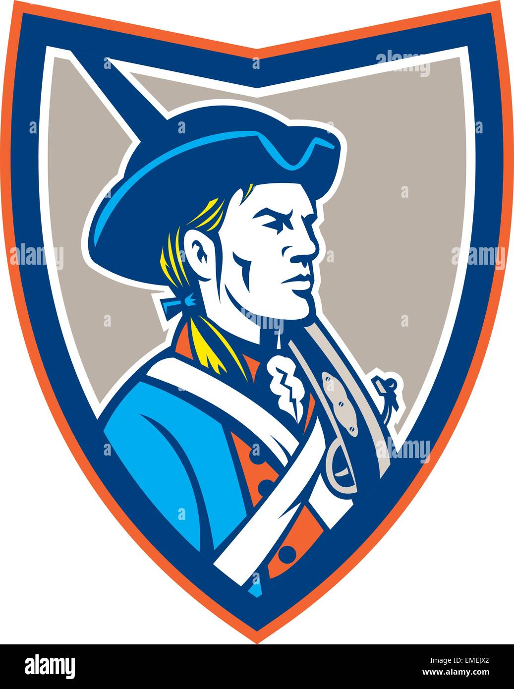 American Patriot Musket Side Shield Retro Stock Vector Image & Art - Alamy