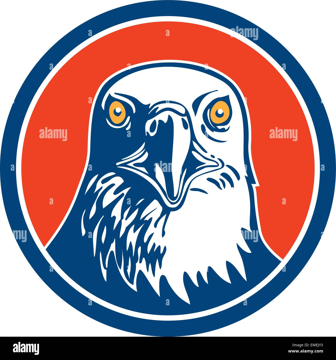 American Bald Eagle Head Circle Retro Stock Vector Image & Art - Alamy