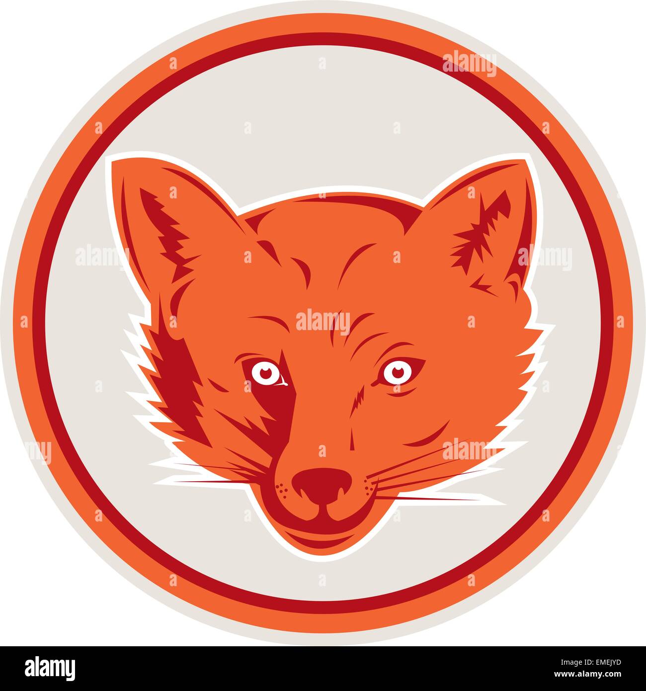 Red Fox Head Front Circle Retro Stock Vector Image & Art - Alamy