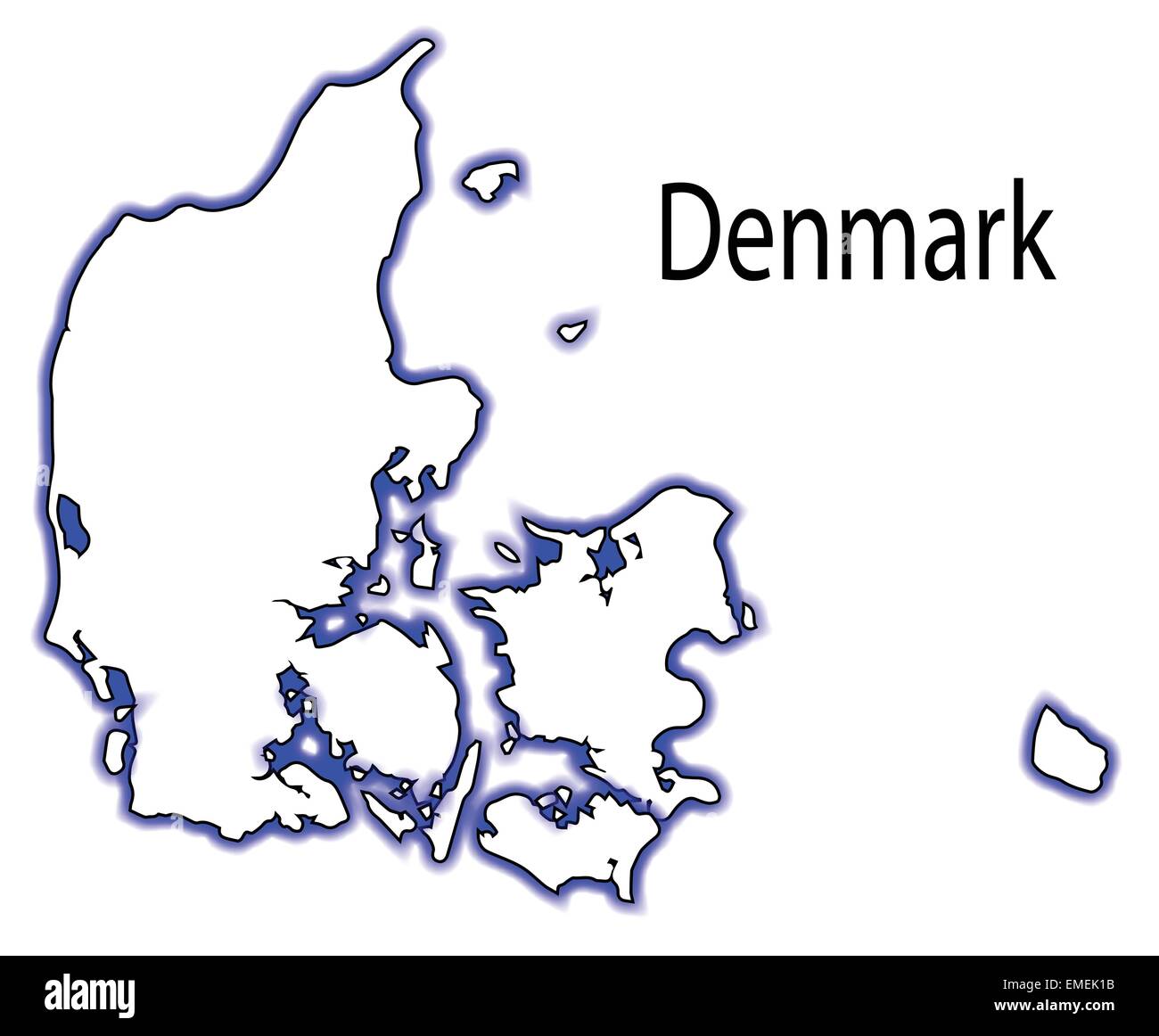Outline map of denmark hi-res stock photography and images - Alamy