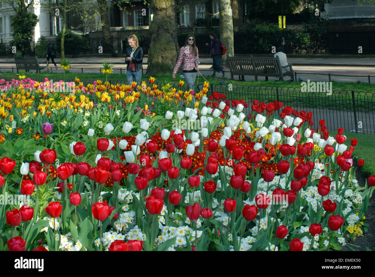 London, UK, 20 April 2015, Bright April sunshine brings to life the ...