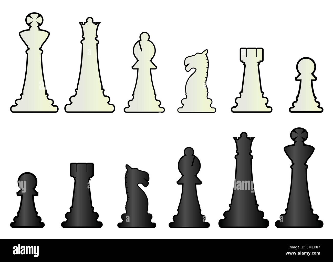 Chess pieces vector Cut Out Stock Images & Pictures - Alamy