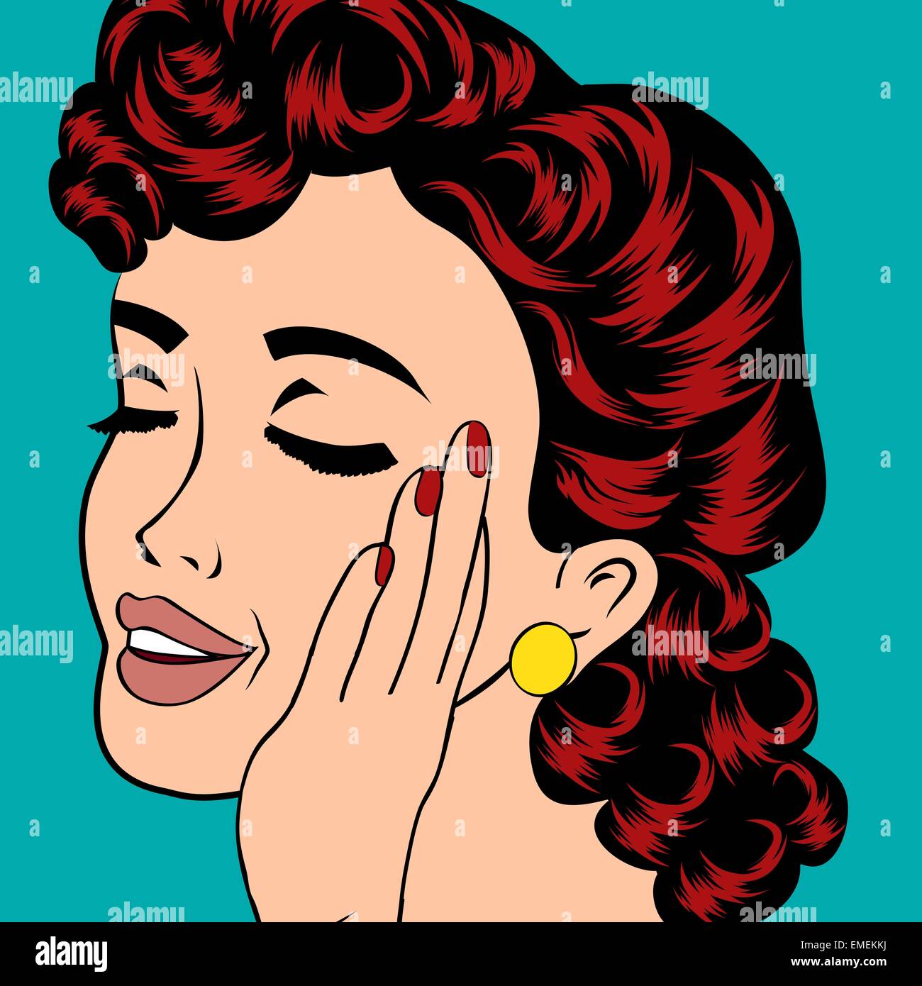 pop art cute retro woman in comics style Stock Vector Image & Art - Alamy