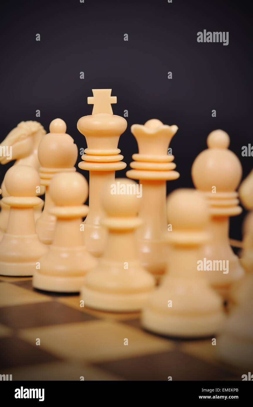 White Chess Figure, close up Stock Photo - Alamy