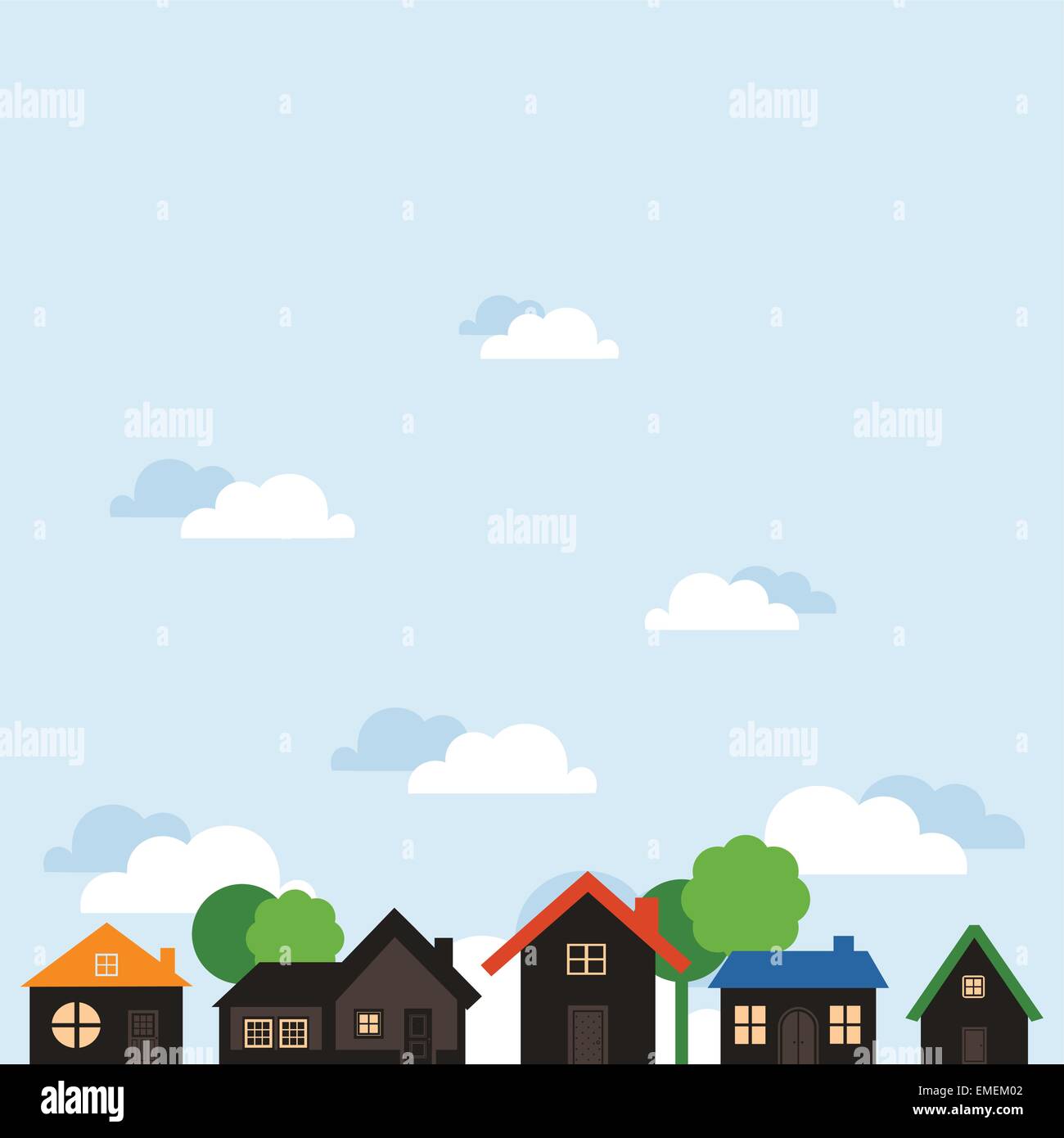 Landscape of houses Stock Vector Image & Art - Alamy