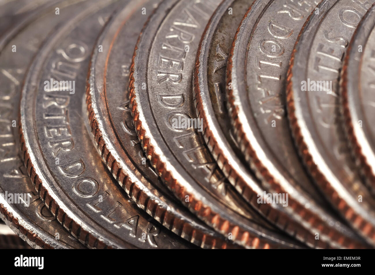 quarter american coins extreme close up Stock Photo - Alamy