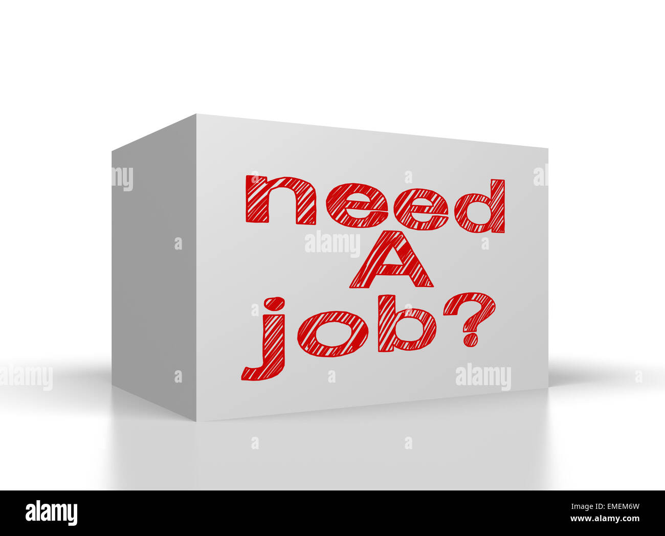big white box with drawing need a job Stock Photo - Alamy