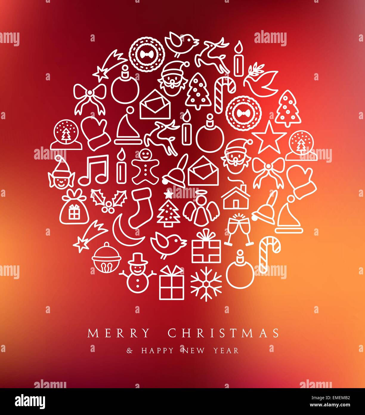 Cute deer christmas wreath Stock Vector Images - Alamy