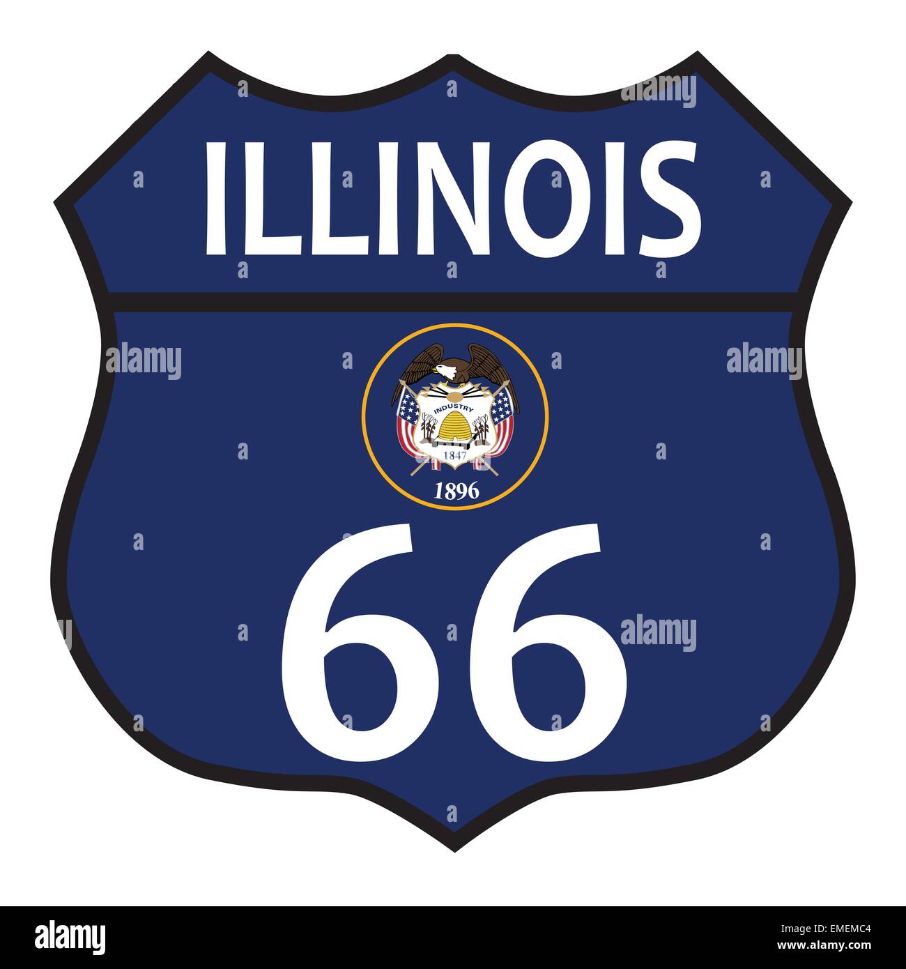 Route 66 Illinois Sign and Flag Stock Vector Image & Art - Alamy Route 66 Illinois Sign and Flag Stock Vector Image & Art - Alamy
