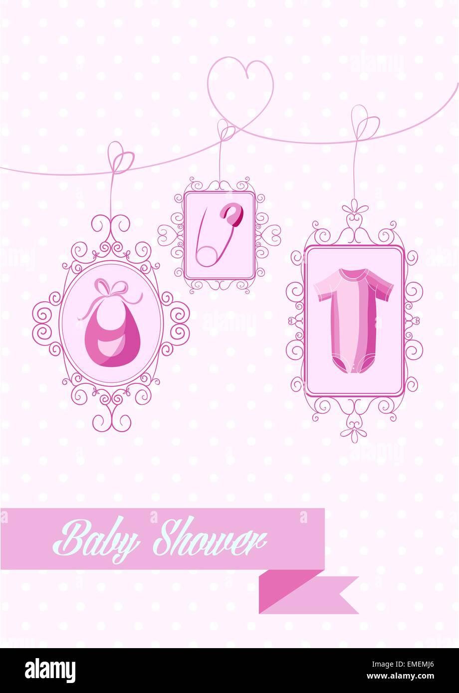 Baby shower girl hanging elements Stock Vector Image & Art - Alamy