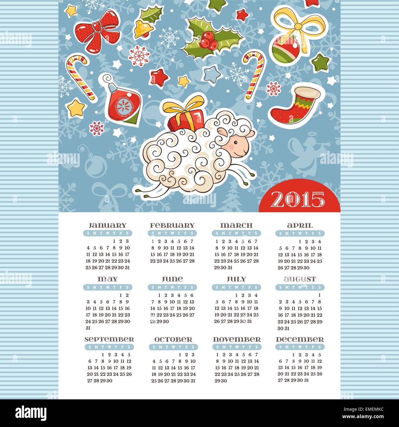Year of the sheep calendar Stock Vector Image & Art - Alamy
